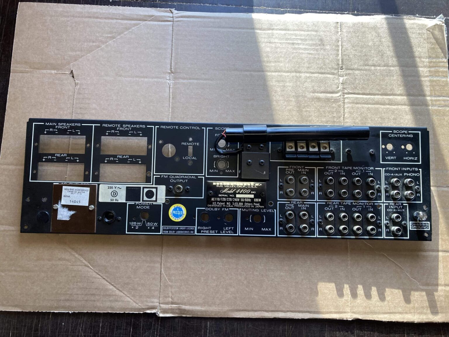 Original Marantz 4400 - Back panel / plate and more - SOLD OUT ...